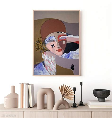 Plakat 100x70 cm Dama z Motylami ღ art Madam pl