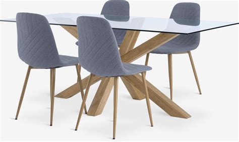 Agerby L Tisch Eiche Jonstrup St Hle Hellblau Jysk