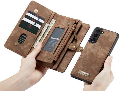 CaseMe Samsung Galaxy S22 Hoesje Portemonnee Bruin