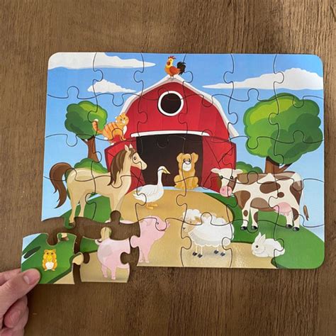 Quebra cabeça Infantil Fazendinha Amimais 30 Pçs Madeira MercadoLivre
