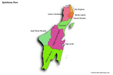 Mapas de muestra para Quintana Roo coloreado sombrío Logos Maps