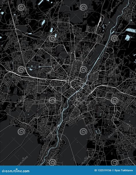 Kaart Van De Stad Van München Beieren Duitsland Vector Illustratie
