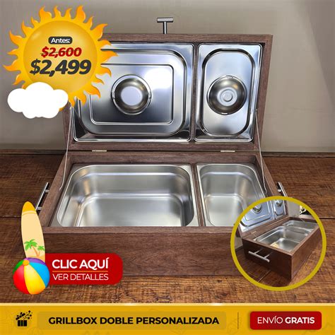 Grill Box Doble Hielera Para Carne Asada Rex Monterrey