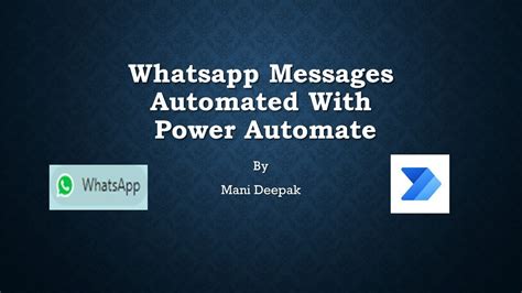 Whatsapp Messages Automated With Power Automate Youtube
