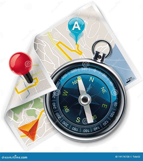 Vector Navigation Route Map XXL Detailed Icon Royalty Free Stock