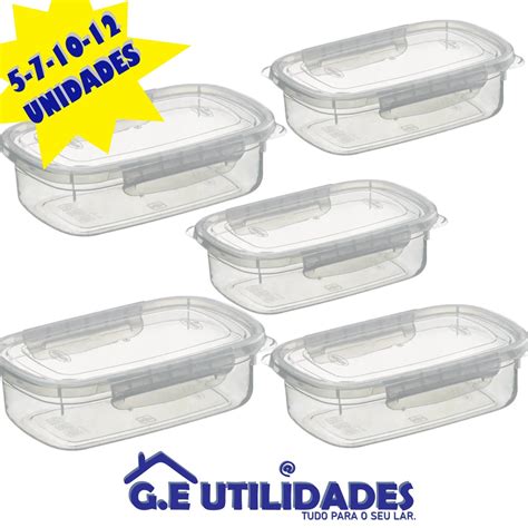 Kit 3 Marmitas 500ml 1L 1 5L Para Freezer E Micro Ondas Potes De