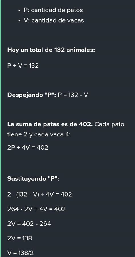 averigua el número de animales de una granja sabiendo que la suma de