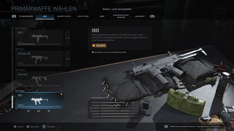 CoD Modern Warfare ISO Aufsätze Werte und Loadout