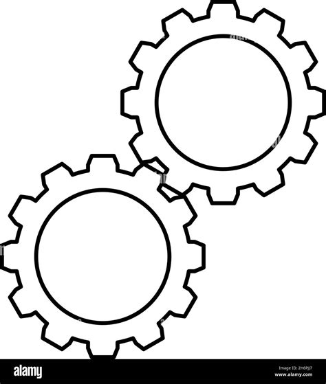Two Gears Gearwheel Cog Set Cogwheels Connected In Working Mechanism