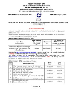 Fillable Online NOTICE INVITING TENDER FOR SELECTION OF AGENCY FOR