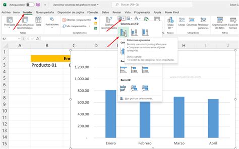 Aproximar Columnas Del Gr Fico En Excel Ninja Del Excel