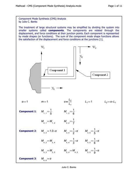 mathcad cms component mode synthesis analysis pdf