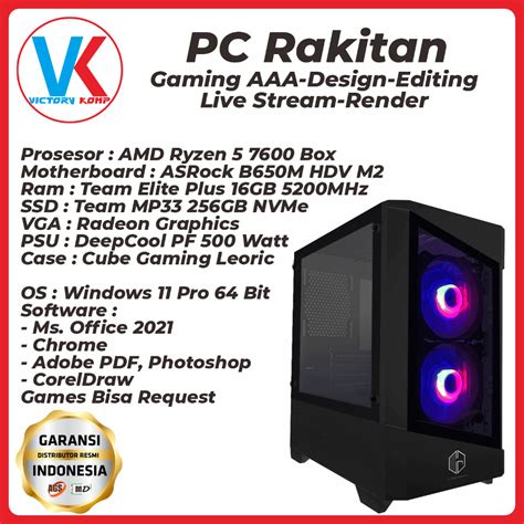 Jual PC Rakitan AMD Ryzen 5 7600 Gaming Design Render Custom Shopee