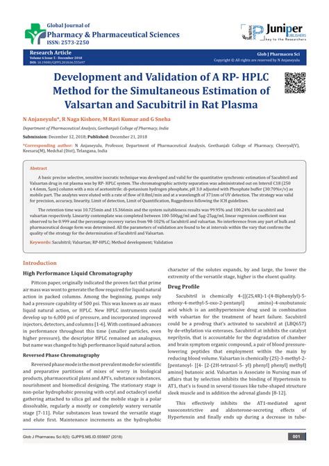 pdf development and validation of a rp hplc method for the simultaneous estimation of