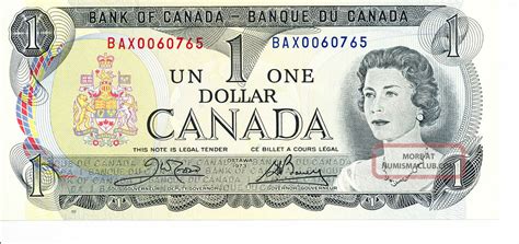 1973 Canadian Paper Money 1 Dollar Bills Rare Valued Srl Very