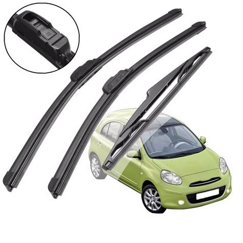 3pcs Balais D Essuie Glace Pare brise Fenêtre pr Nissan Micra K12 1 2