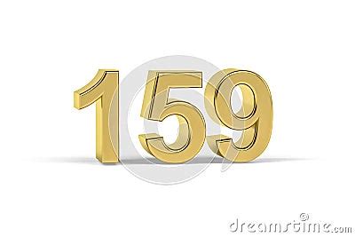 Golden 3d Number 159 Year 159 Isolated On White Background Royalty