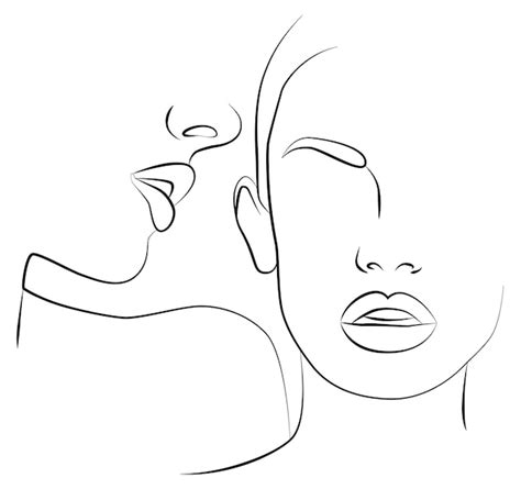 Disegno Di Una Donna Disegno Nello Stile Di Una Linea Vettore Premium