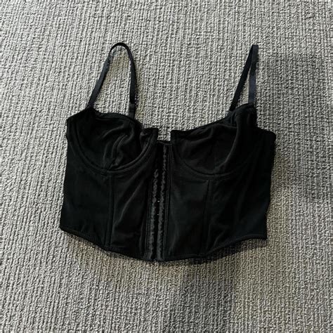 Size Glassons Black Corset Top Great Condition Depop