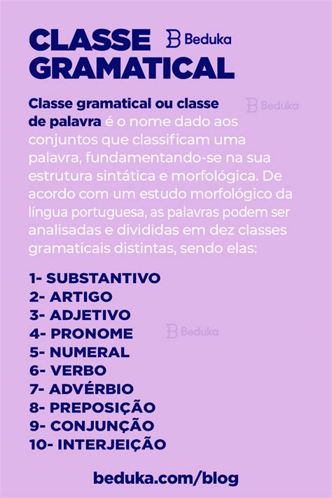 Morfologia Classes Gramaticais Verloop Io