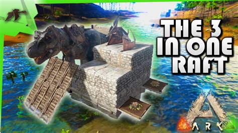 HOW TO Build A Mobile TAMING PEN BASE TRANSPORTER Raft Ark Survival