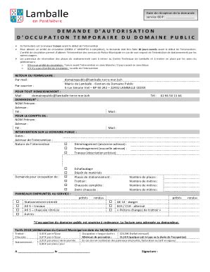 Remplissable En Ligne Demande D Autorisation D Occupation De L Espace