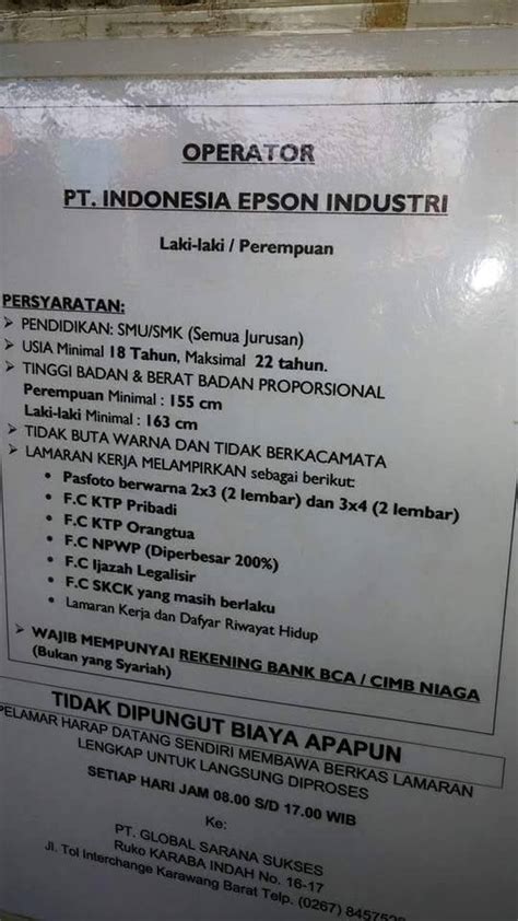 Gaji Pt Epson Cikarang 2019 2021