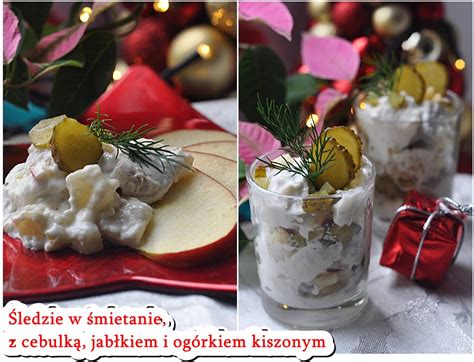Śledzie w śmietanie z cebulą jabłkiem i ogórkiem kiszonym Damsko