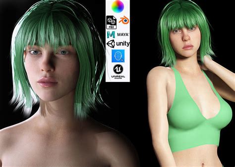 3D Model Billie Eilish Game Ready Naked And Clothed VR AR Low Poly
