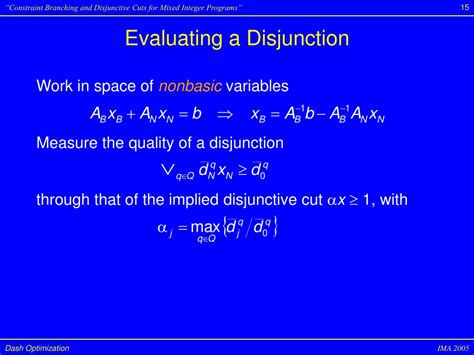 ppt constraint branching and disjunctive cuts for mixed integer programs powerpoint