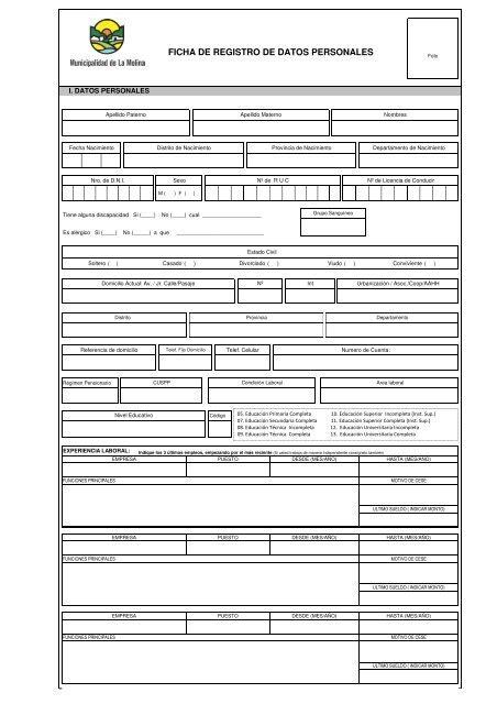 Total Imagen Modelo De Ficha De Datos Personales Abzlocal Mx