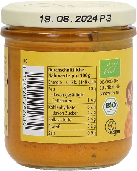 Alnatura Bio Streichcreme Tomate Karotte 180 G Piccantino Onlineshop