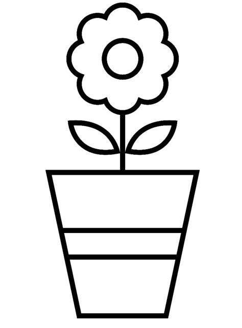 Printable Flower Pot Shape Image Coloring Page The Best Porn Website