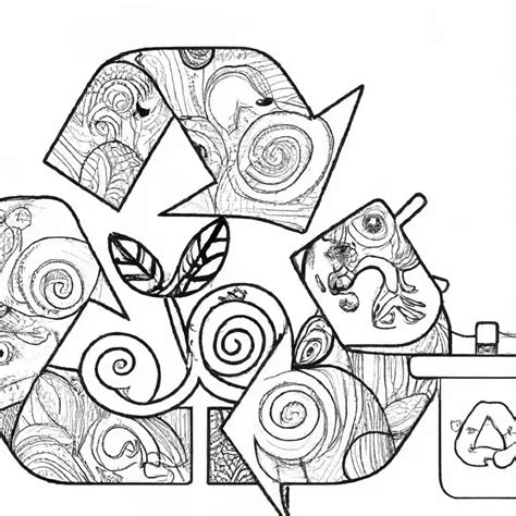 Reciclar o Símbolo da Reciclagem Desenhos para Imprimir e Colorir