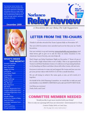 Fillable Online Relay Acsevents Letter From The Tri Chairs Committee