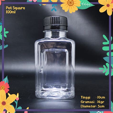 Jual BOTOL PLASTIK PET KOTAK 100ML LN TEBAL KEMASAN MINUMAN KOPI JUS