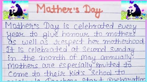 Paragraph Essay On Mother S Day Mother S Day Essay Write A Essay On