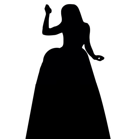 Silhouette Woman Wears A Long Dress Woman Silhouette Silhouette