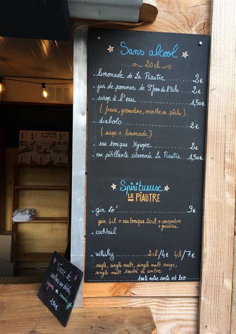 Menu au Guinguette La Dérive pub et bar La Ménitré