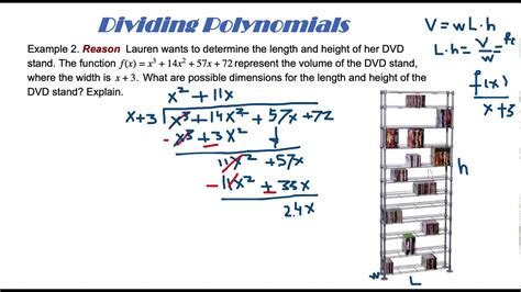 dividing polynomials real world example youtube