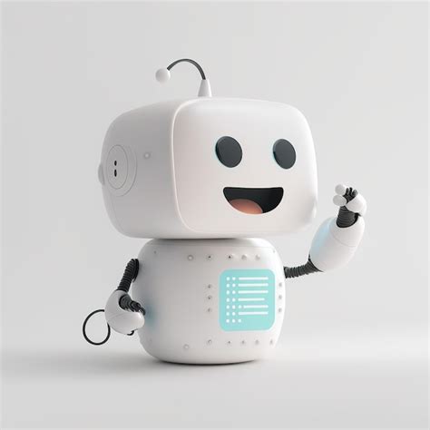 Premium Photo Ai Generated Illustration Happy Cute Robot A Friendly