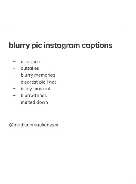 Aesthetic Instagram Caption Ideas For Blurry Pictures Instagram