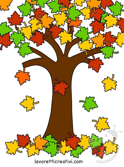 Albero In Autunno Con Foglie Che Cadono Lavoretti Creativi