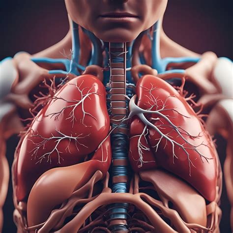 Anatomie du cœur humain illustration 3D Corps humain avec des organes