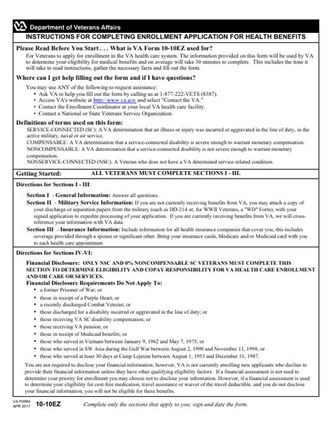 Va Form 10 10ez Printable Prntbl Concejomunicipaldechinu Gov Co