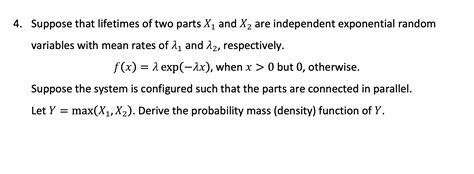 solved 3 suppose the random variable x has an exponential