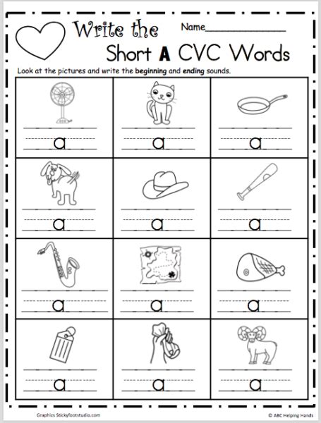 Short A CVC Words Writing Worksheet Made By Teachers