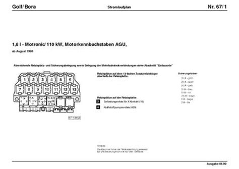 Schaltplan Golf 4 Relais Belegung Belegung Sicherungskasten