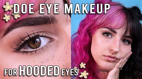 How To Do Viral DOE EYE Makeup For Hooded Eyes In Depth Tutorial