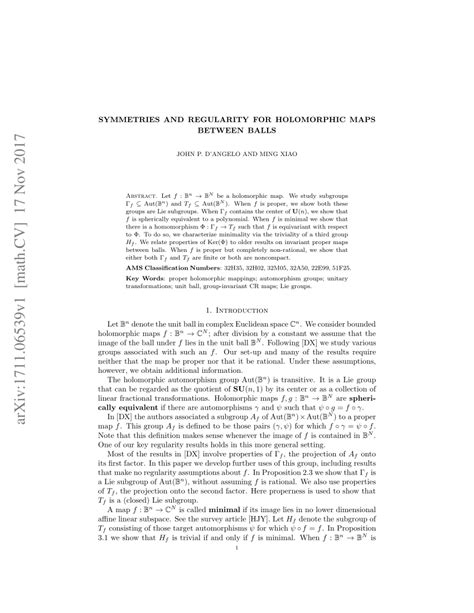 pdf symmetries and regularity for holomorphic maps between balls